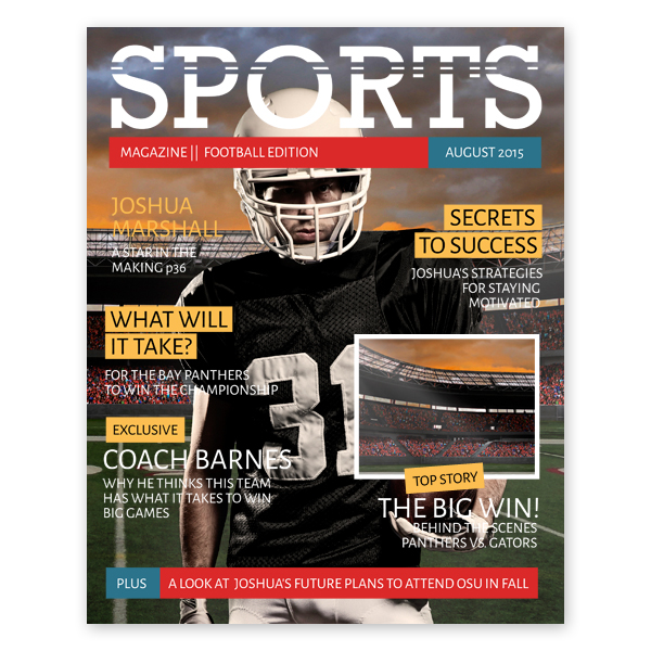 Sports Magazine Cover Template Squijoo