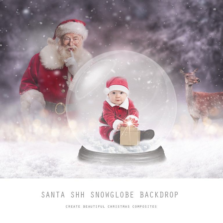 Santa Shh Snow Globe Backdrop – Squijoo.com