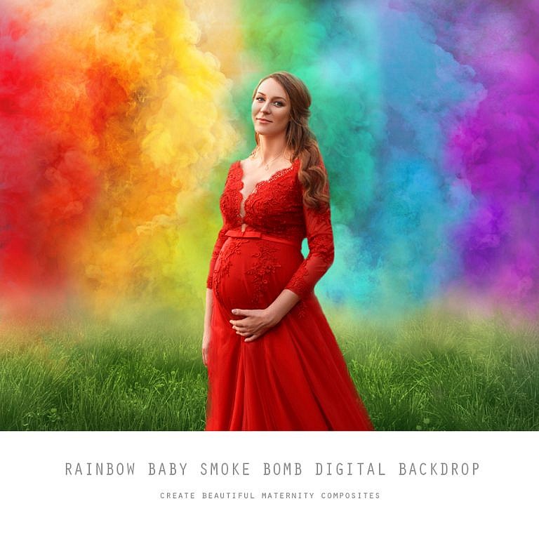Rainbow Baby Smoke Bomb Digital Backdrop – Squijoo.com