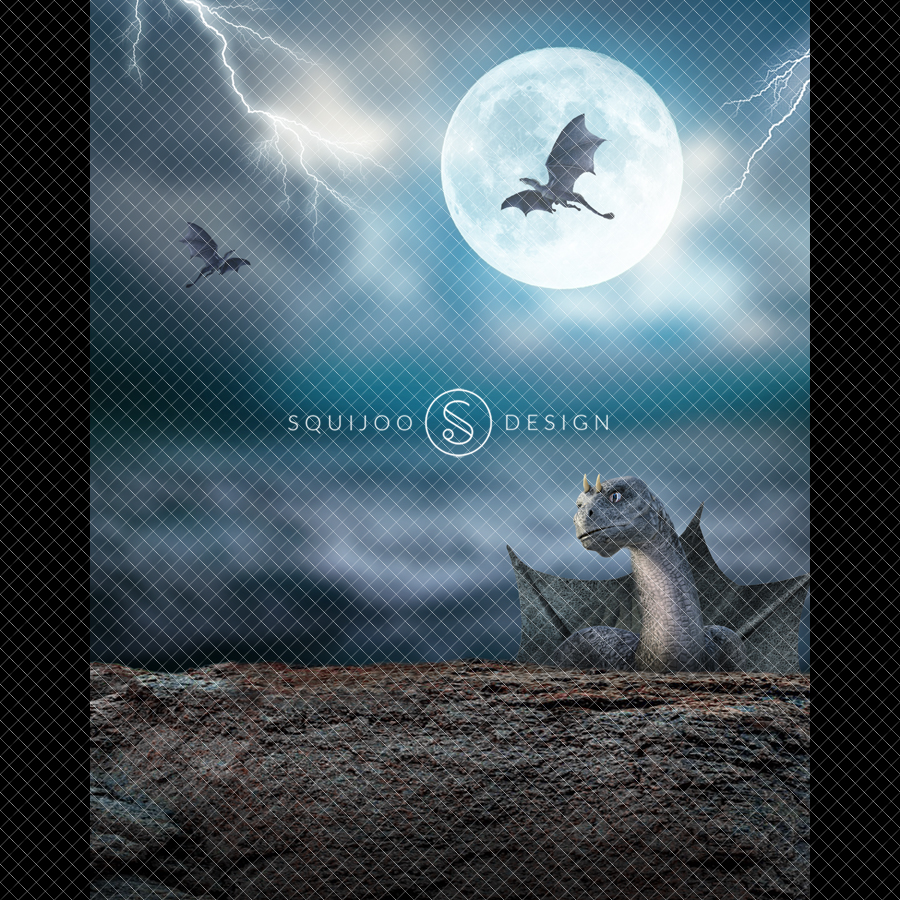 Fantasy Fairytale Digital Backdrop – Dragons Rock – Squijoo.com