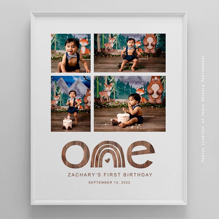 First Birthday Collage – Woodland – Squijoo.com