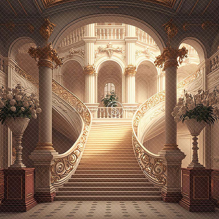 Grand Staircase Digital Backdrop – Royalty – Squijoo.com