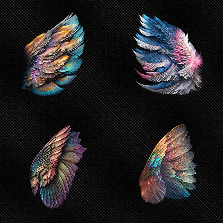 Angelic Multi Colored Wing Overlays – Squijoo.com