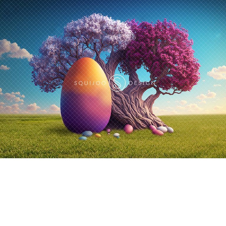 Easter Digital Backdrop – Tree Eggs – Squijoo.com