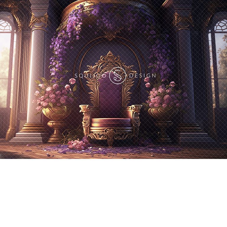 Palace Throne Digital Backdrop – Lavender Lush – Squijoo.com