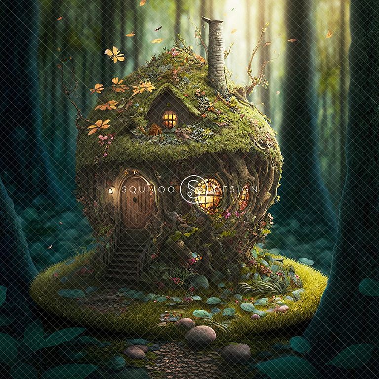 Forest Fairy House Digital Backdrop – Amore – Squijoo.com