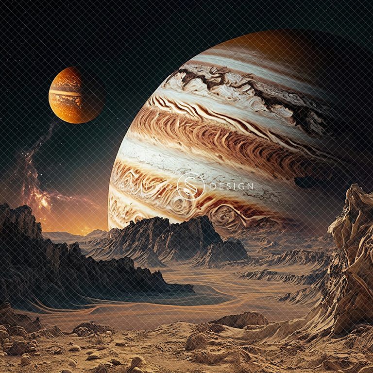 Outer Space Digital Backdrop – Jupiters Moon – Squijoo.com