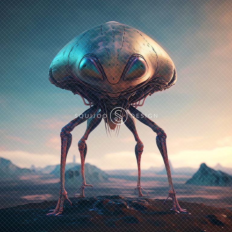 Outer Space Digital Backdrop – Alien Creature – Squijoo.com