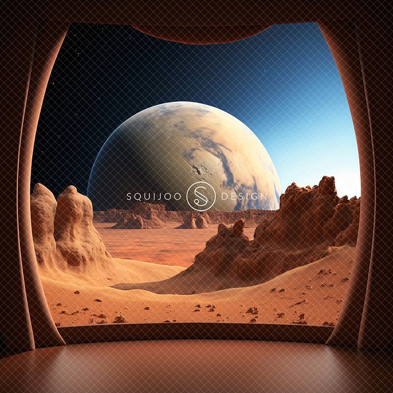 Outer Space Digital Backdrop – Mars Pod – Squijoo.com