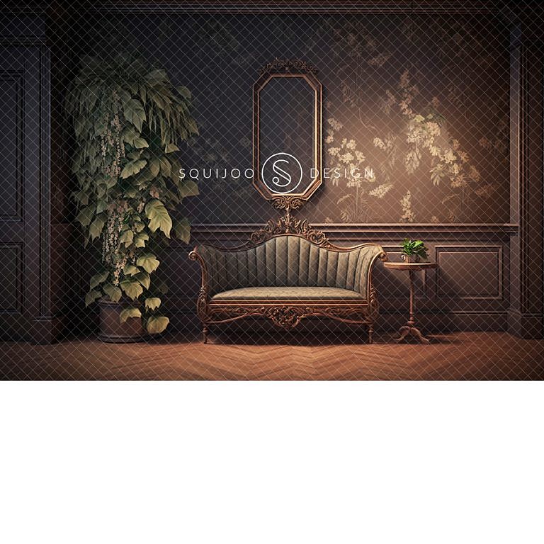 Vintage Room Digital Backdrop – Sofa Lounge – Squijoo.com