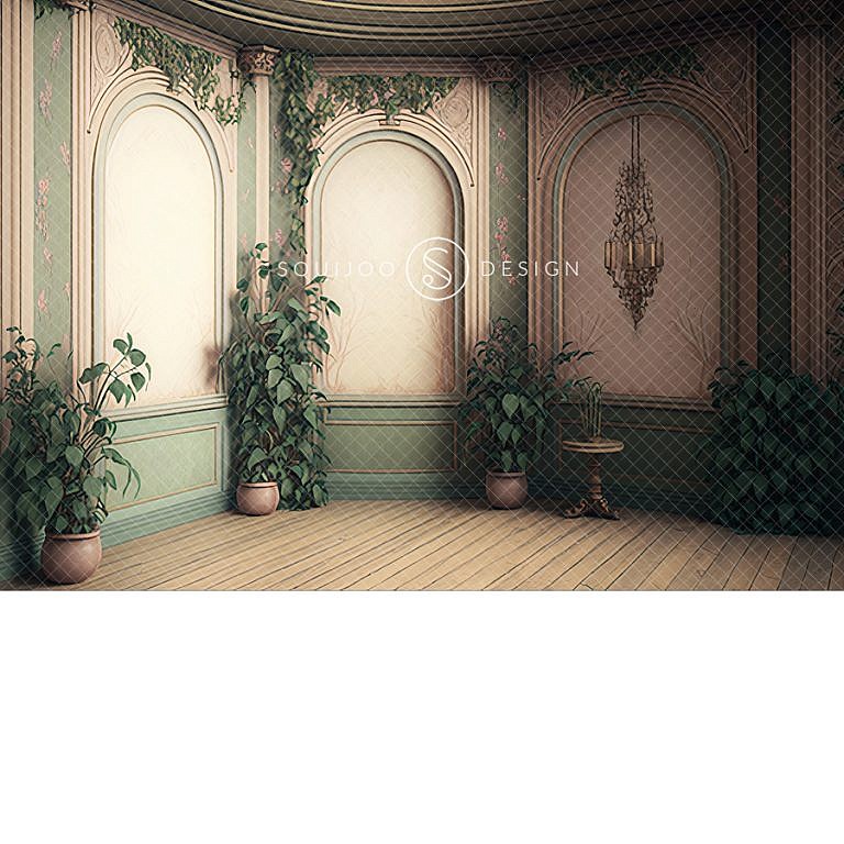 Vintage Room Digital Backdrop – Foyer – Squijoo.com