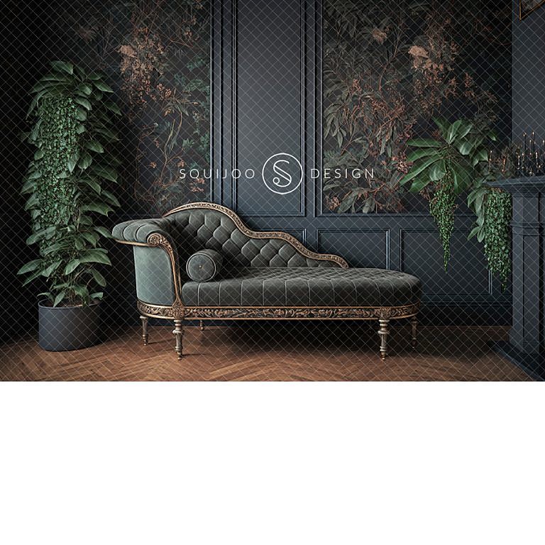Vintage Room Digital Backdrop – Chaise Lounge – Squijoo.com