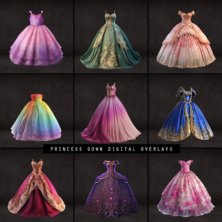 Princess Gown Digital Overlays – Squijoo.com