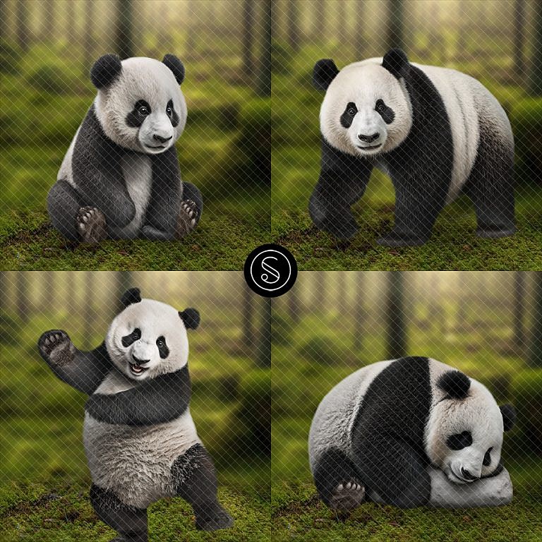 Cute Panda Bear Digital Overlays – Squijoo.com