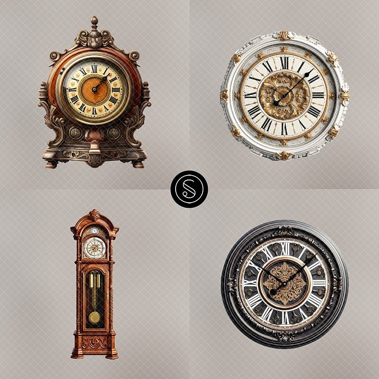 Vintage Clock Digital Overlays – Squijoo.com