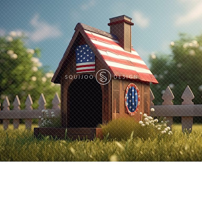 4th Of July Digital Backdrop – Dog House – Squijoo.com