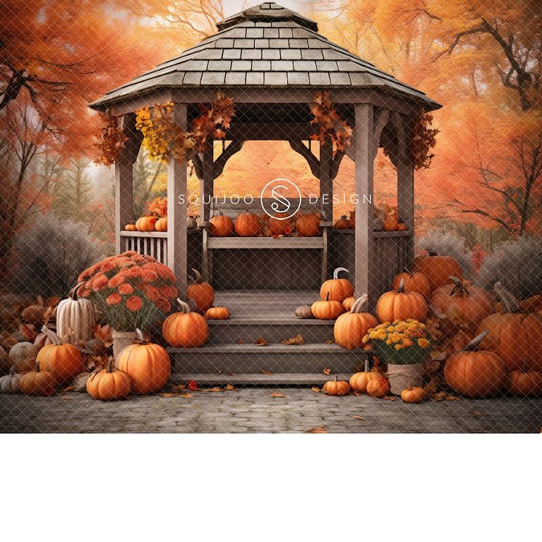 Fall Digital Backdrop – Gazebo – Squijoo.com