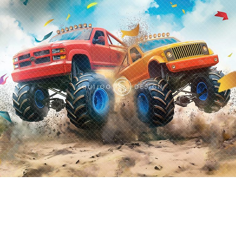 Monster Truck Digital Backdrops – Squijoo.com