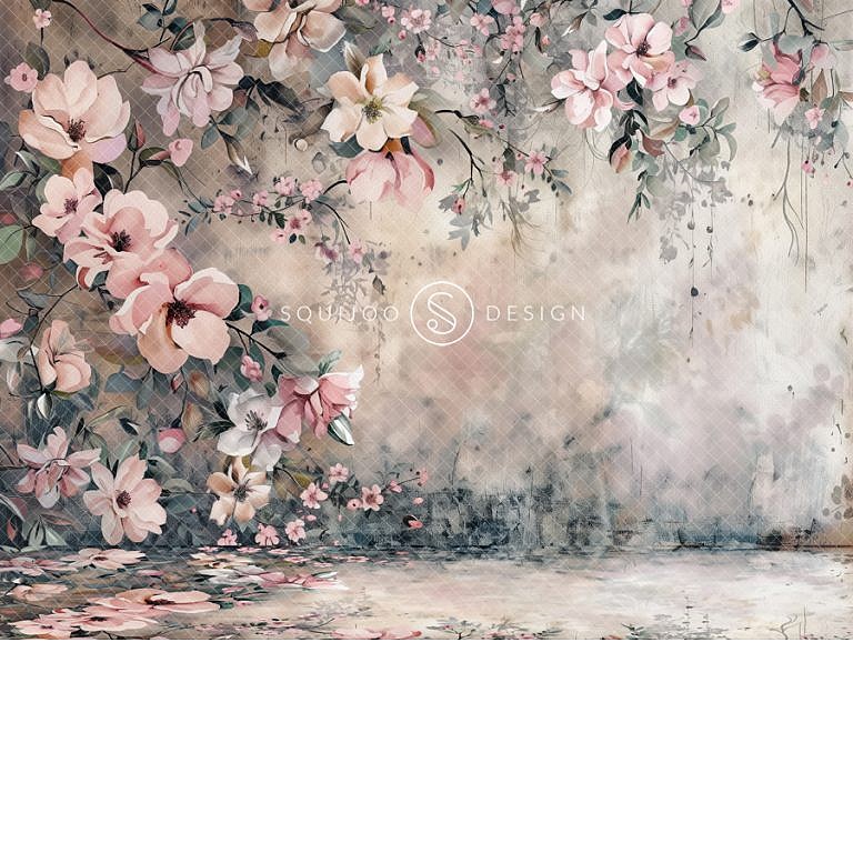 Floral Wall Digital Backdrop – Mikana – Squijoo.com