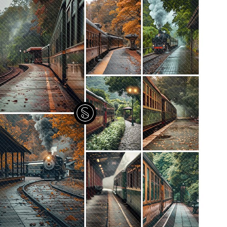 Train Station Digital Backdrops – Squijoo.com