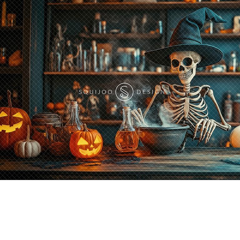 Halloween Digital Backdrop – Skeleton Spells – Squijoo.com