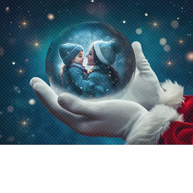 Santa Sphere Digital Backdrop – Blue Night – Squijoo.com