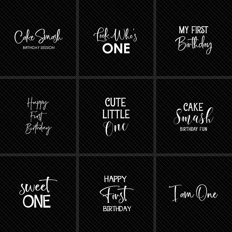 Word Art Overlays – First Birthday – Squijoo.com