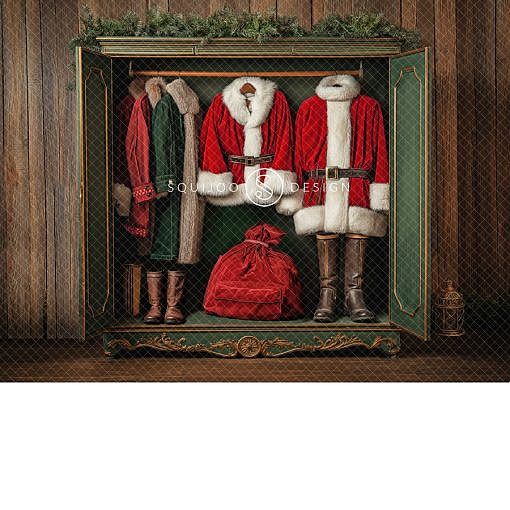 Christmas Digital Backdrop – Santa’s Closet – Squijoo.com