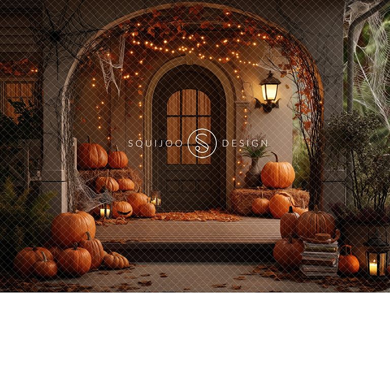 Halloween Digital Backdrop – Ghouly Porch – Squijoo.com