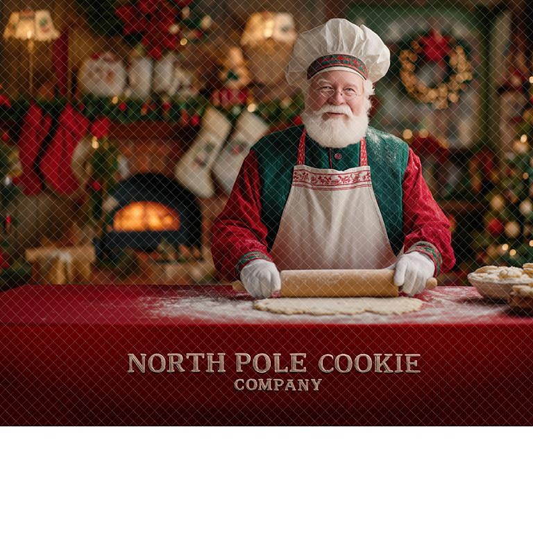 Santa Digital Backdrop – Baking Cookies – Squijoo.com