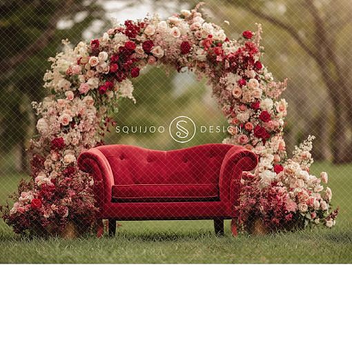 Valentine Digital Backdrop – Red Couch – Squijoo.com